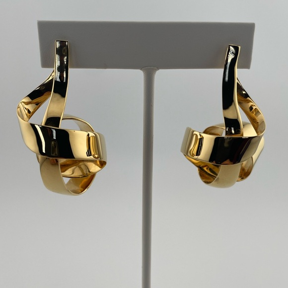 Polene | Jewelry | Polne Ole Gold Tone Sculptural Ribbon Knot Drop ...